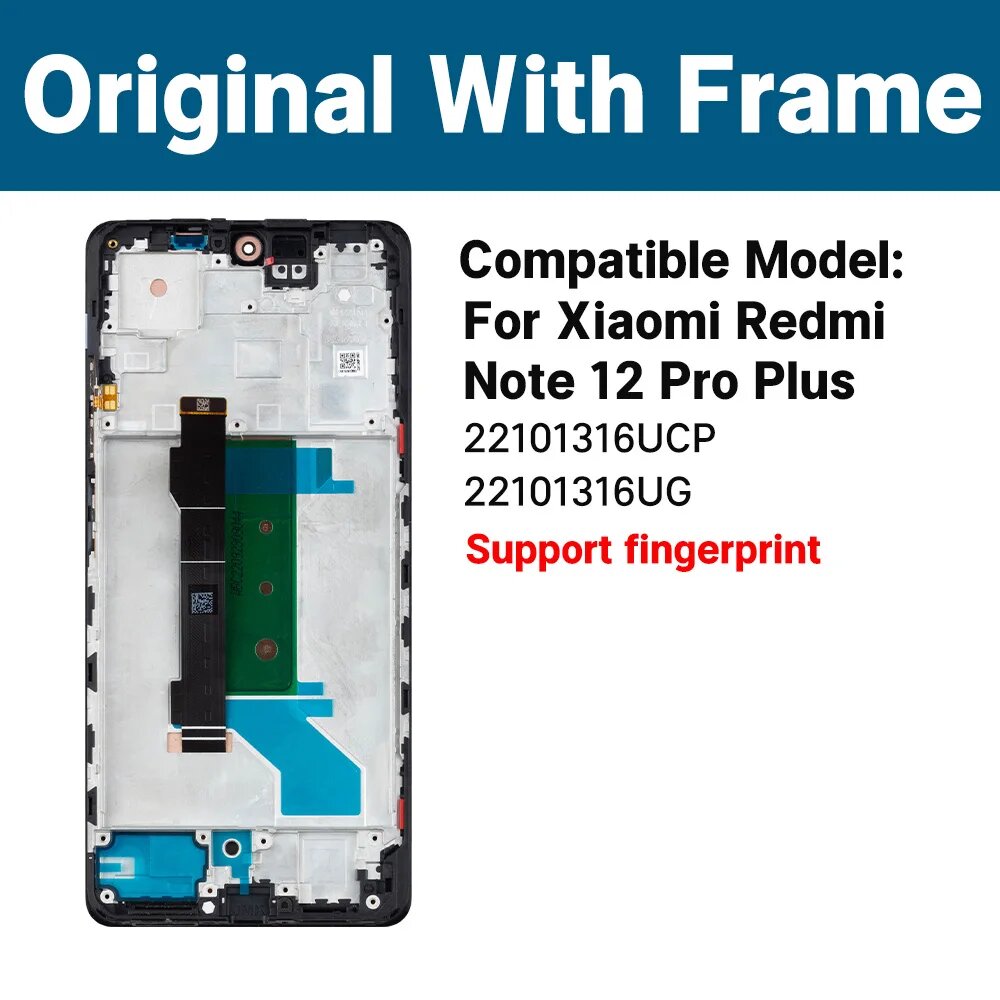 Pop 22101316C 2209116AG Сенсорный экран для Redmi Note 12 Pro 4G Дисплей для Redmi Note 12 Pro 5G ЖК-дисплей для Note 12 Pro Plus Дисплей F Plus ORG Frame