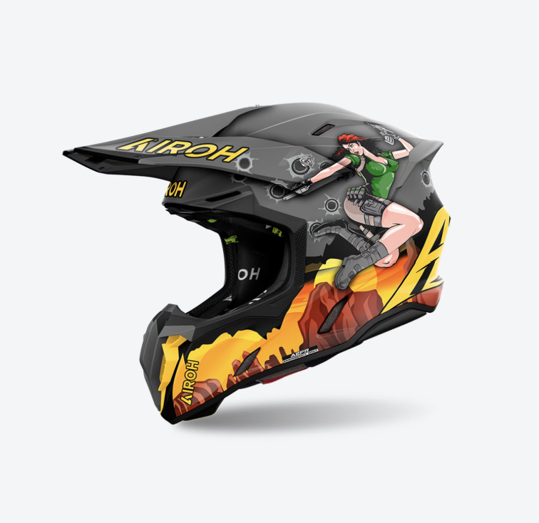 Мотошлем кроссовый Airoh Twist 3 Adventure matt, размер M, черный