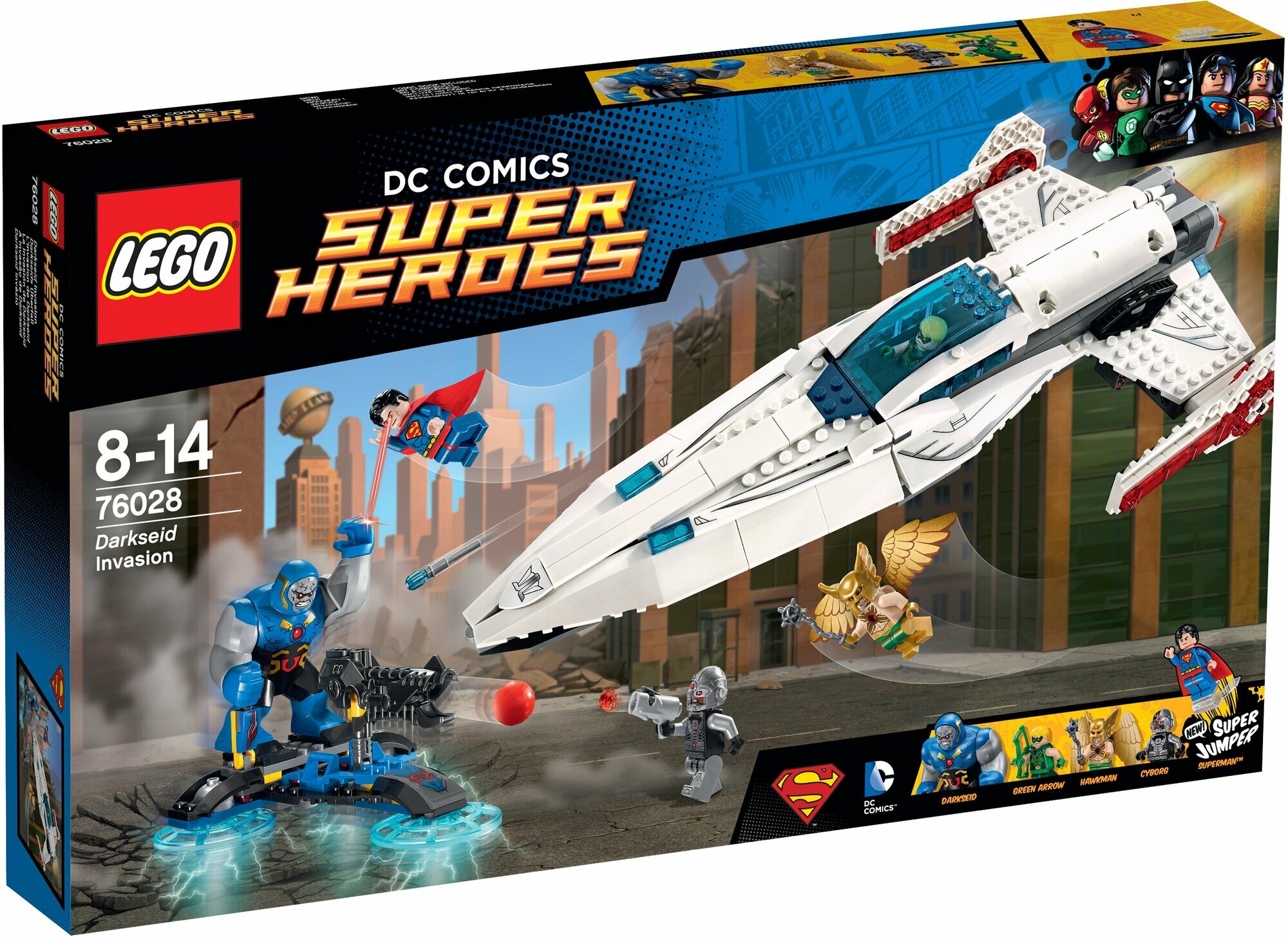 Конструктор LEGO DC Super Heroes 76028 Вторжение Дарксайда, 545 деталей, 5 мини-фигурок