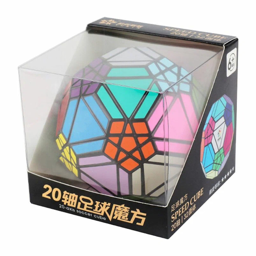 Головоломка коллекционная YuXin 20 Axis Soccer Megaminx, черный пластик