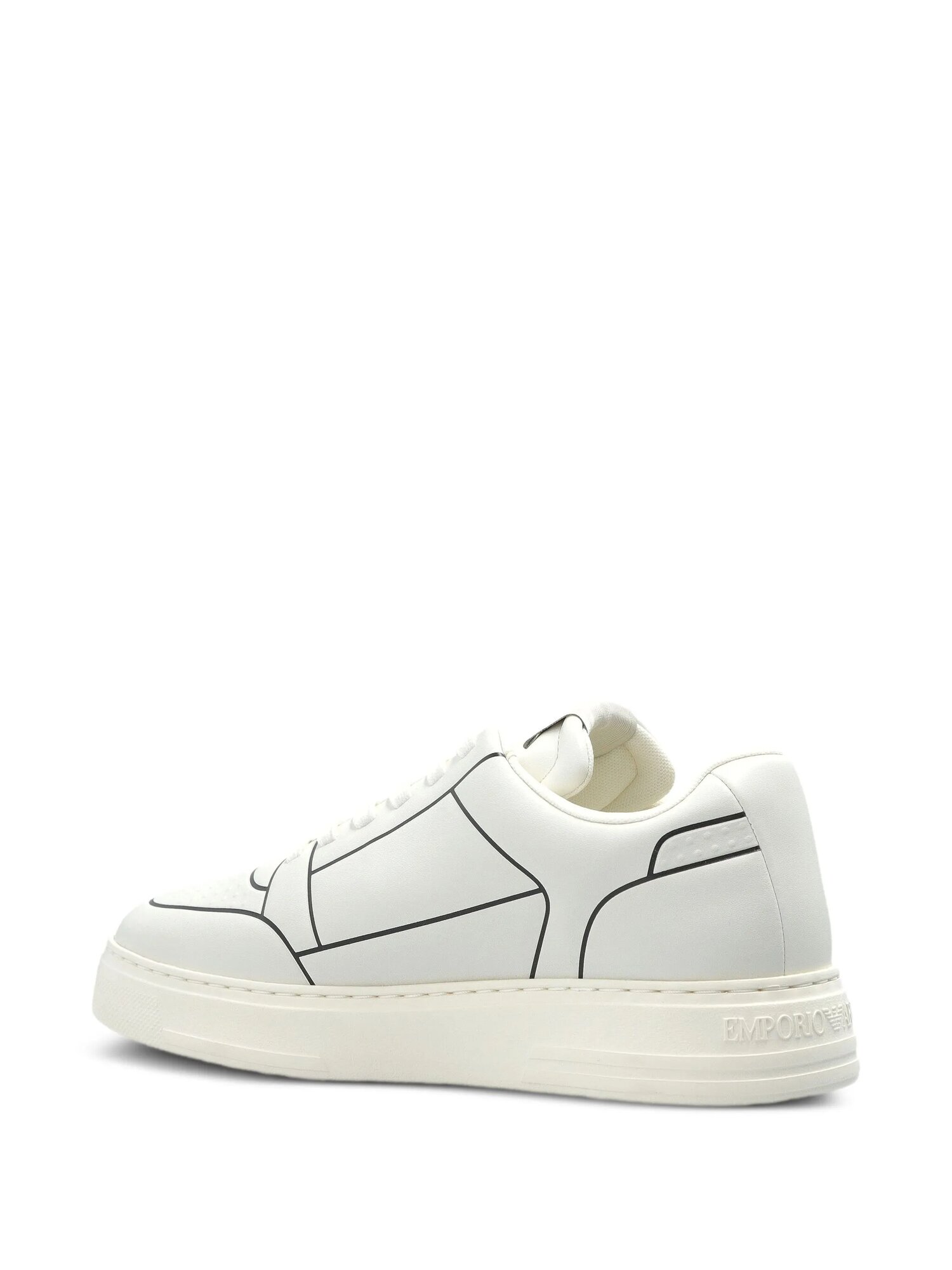 Кроссовки EMPORIO ARMANI Outline-print sneakers, размер 36, бежевый/белый — фото 1