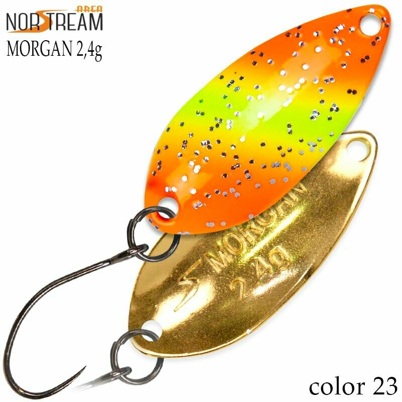 Блесна колеблющаяся на форель, щуку, окуня/ колебалка для летней и зимней ловли хищных рыб. Norstream MORGAN 2,4 г цв. 23