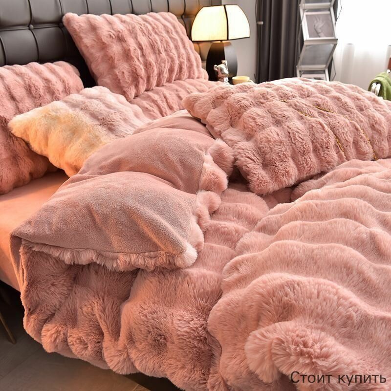 Набор постельных принадлежностей, фланель, европейский стиль, постельное белье с четырьмя частями, 220 см*240 см.