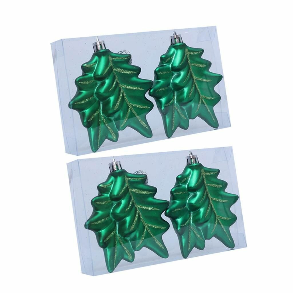 2 коробки разноцветных листьев, рождественская елка, гетеросексуальный кулон-зеленый