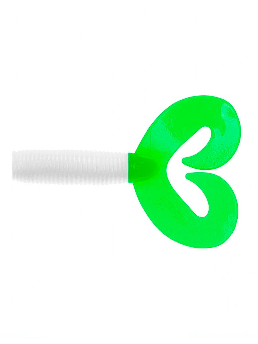 Твистер Helios Credo Double Tail 1,96"/5 см White & Green 10шт. (HS-27-016)
