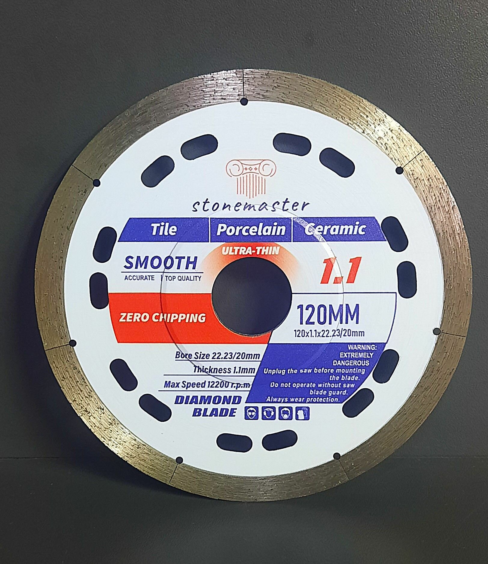 Диск алмазный по керамике/мрамору/граниту STONEMASTER Д120x22,23x1,1мм класс А