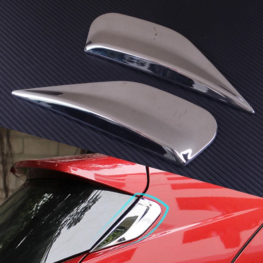 2 шт. Автомобильный задний спойлер, боковой скос, столб, хромированная отделка крышки для Buick Opel Vauxhall Mokka 2012-2018, аксессуары