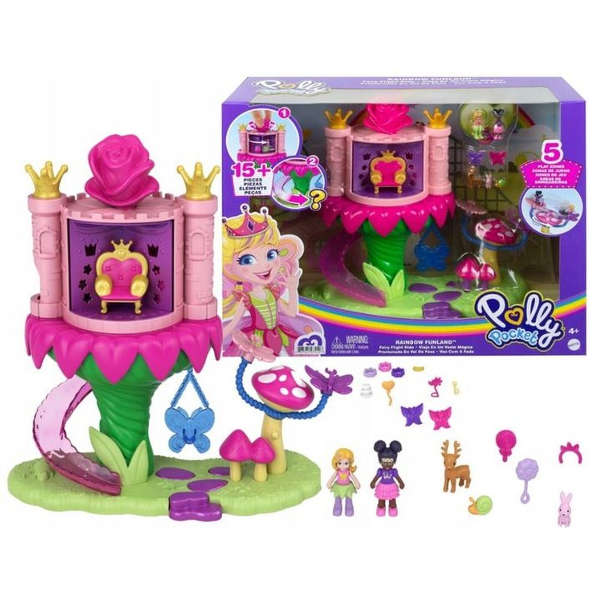 Фигурки Mattel Polly Pocket - Игровой набор Сказочный парк развлечений с фигурками и аксессуарами - Полли Покет GYK43