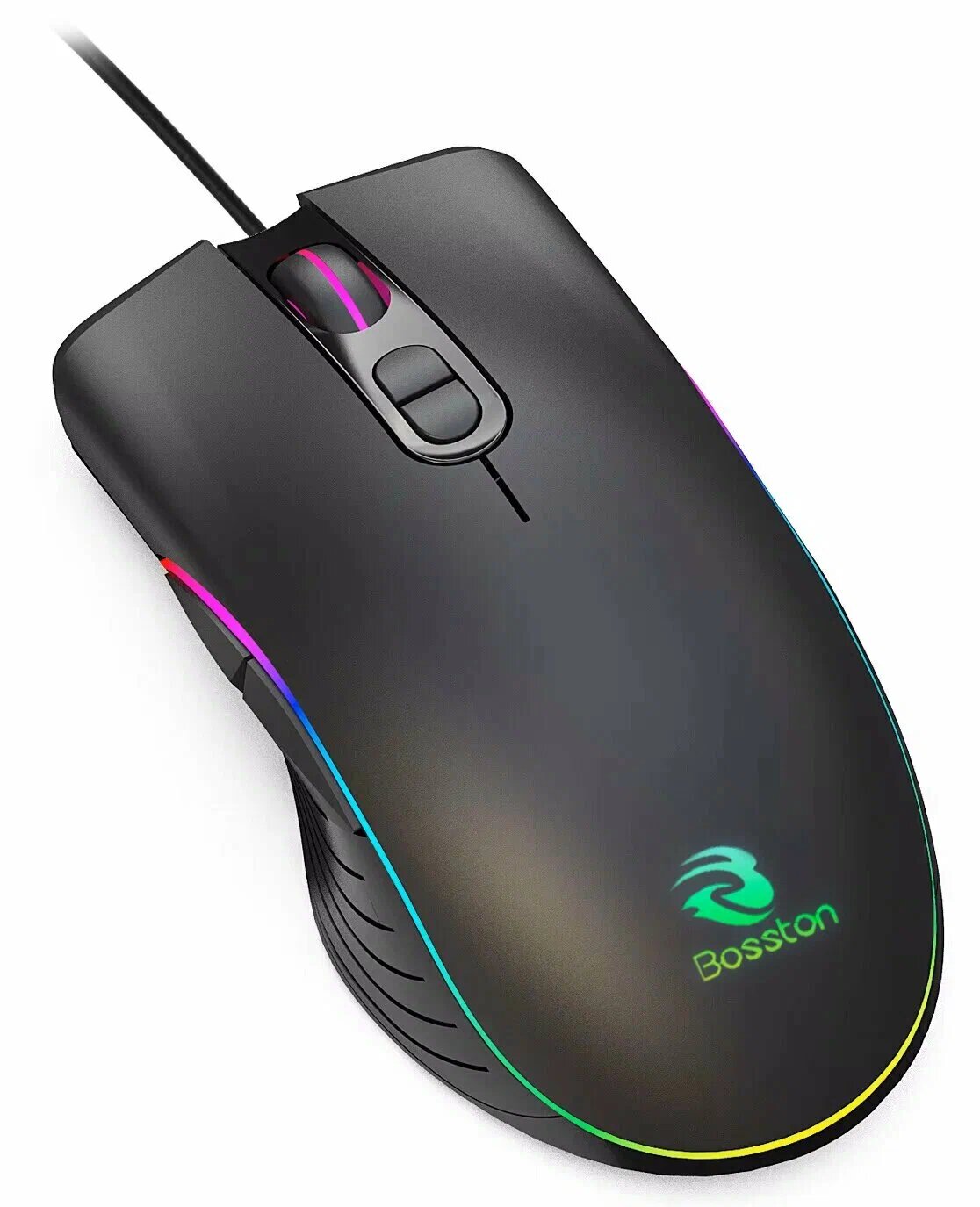 Игровая мышь Bosston M710, проводная, оптический лазерный сенсор, RGB-подсветка