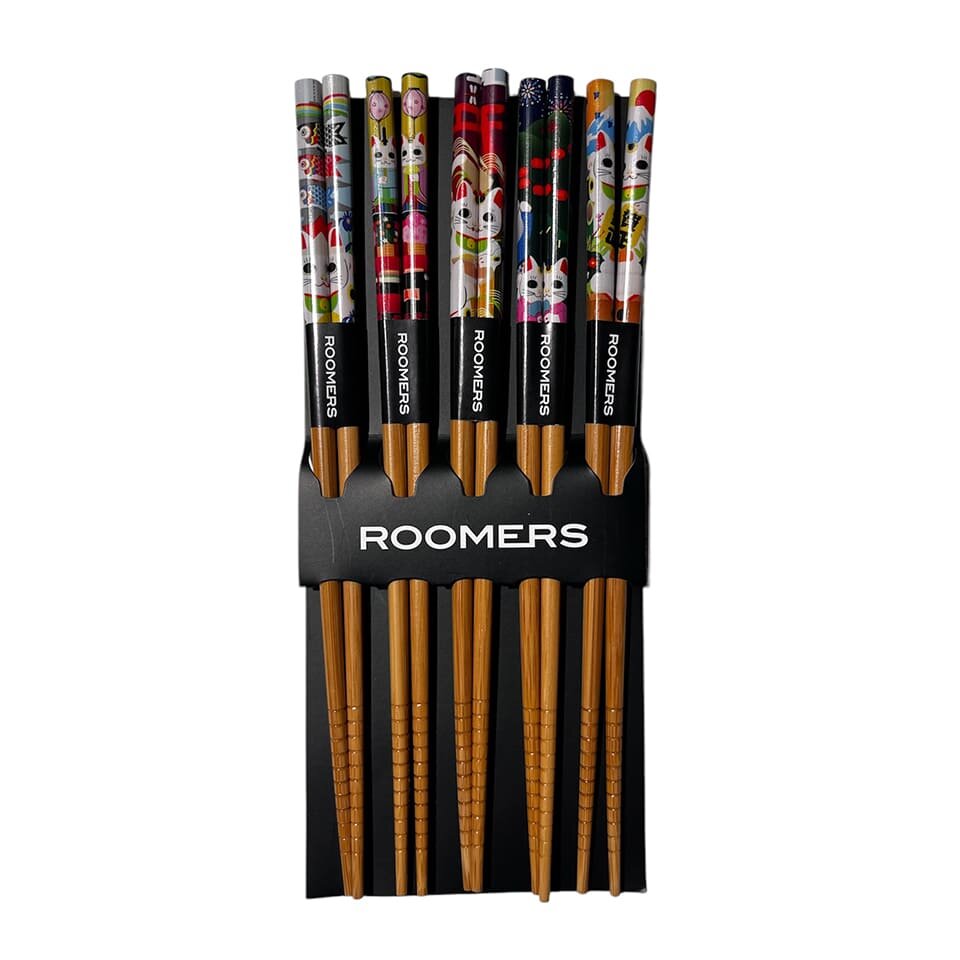 Палочки для еды многоразовые бамбуковые набор 5 пар ROOMERS TABLEWARE, 22,5 см