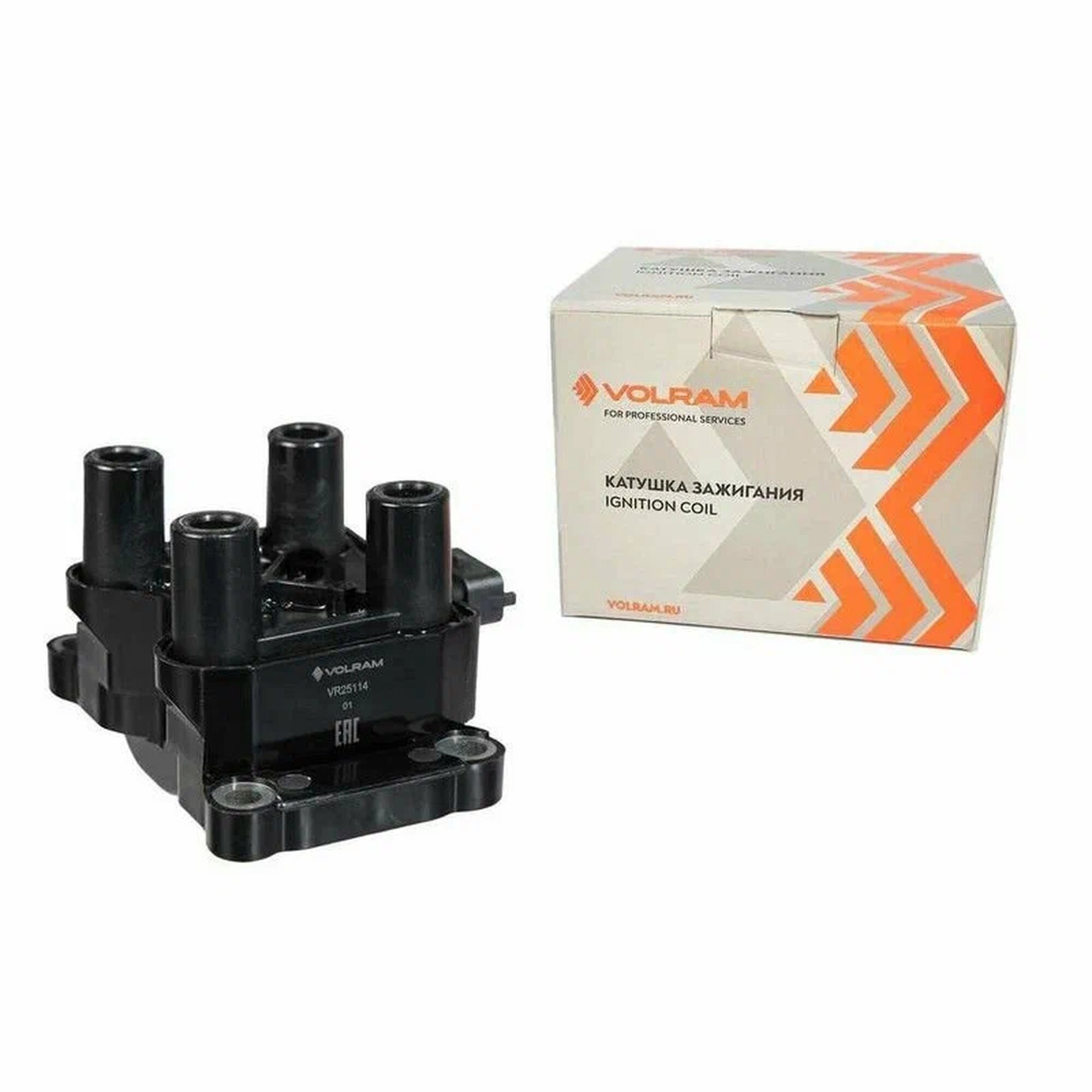 Катушка зажигания VOLRAM для а/м ВАЗ 2110-2112, Лада Калина, Приора, Гранта, Нива, VOLRAM VR25114