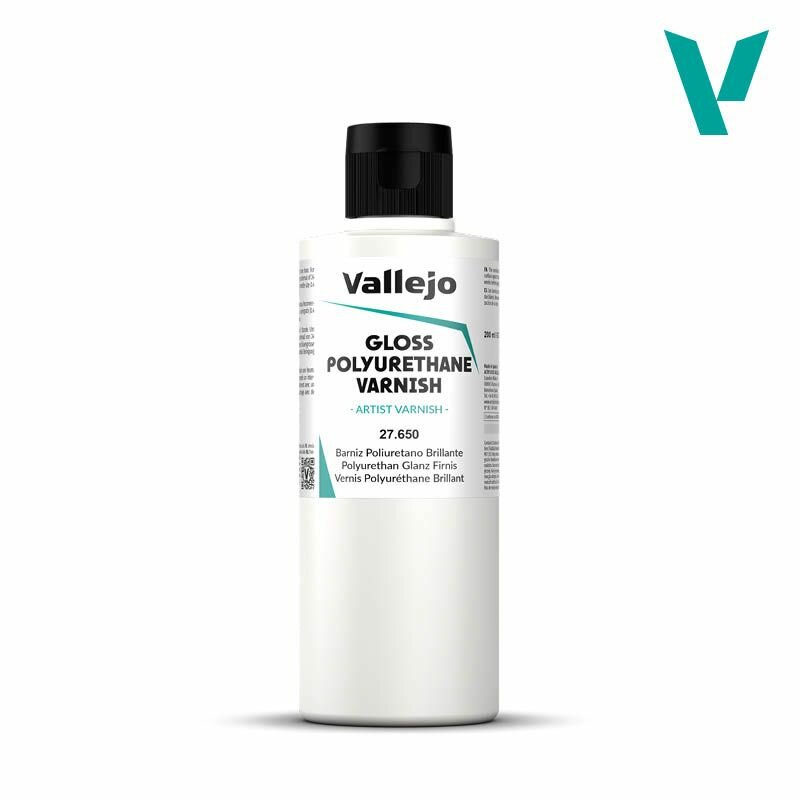 Полиуретановый глянцевый лак Vallejo серии Varnish - Polyurethane Gloss Varnish (200 мл)