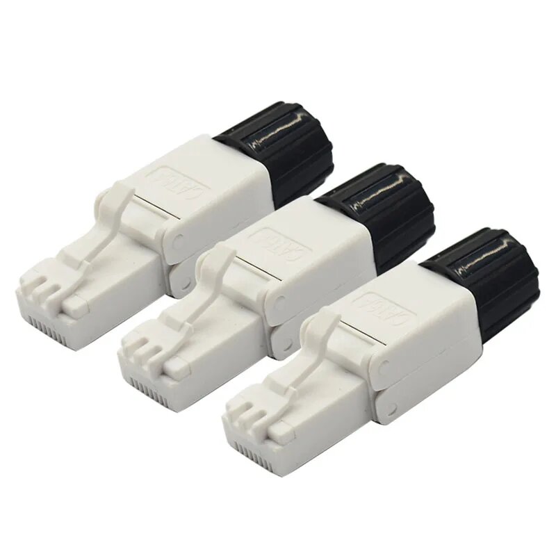 Коннекторы RJ45 Cat6A, многоразовые концевые Разъемы Ethernet для кабеля 23AWG SFTP UTP, простой интернет-разъем