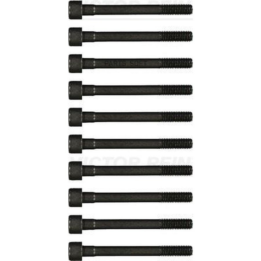 Комплект болтов ГБЦ [M10x1.5x97] NISSAN 100NX, ALMERA, PRIMERA, SERENA, SUNNY, VANETTE 1.4/1.6 88-02 [GA14DE, GA16DE] VICTOR REINZ 14-55006-01 | цена за 1 шт