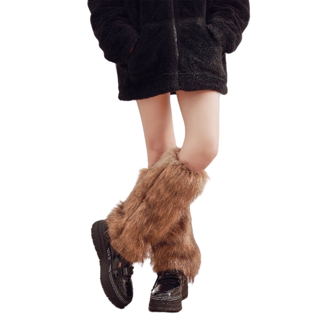 Гетры из Пушистого Искусственного Меха, Меховые изделия На Каблуках, Длинные Манжеты Для Ботинок, Одна Пара, Карнавальный Чехол Для Ботинок, Униформа JK