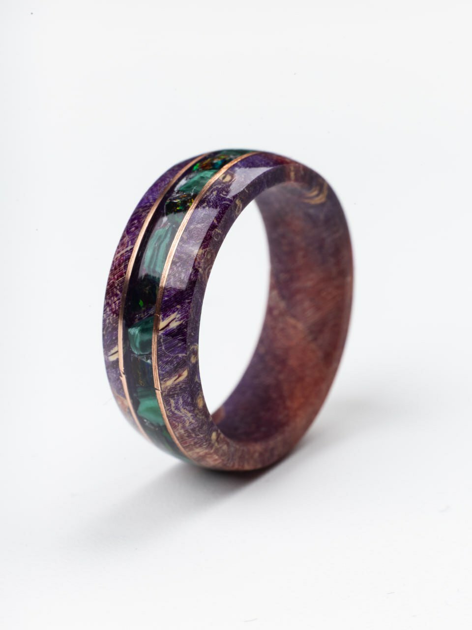 Кольцо RetroGlow, опал синтетический, малахит