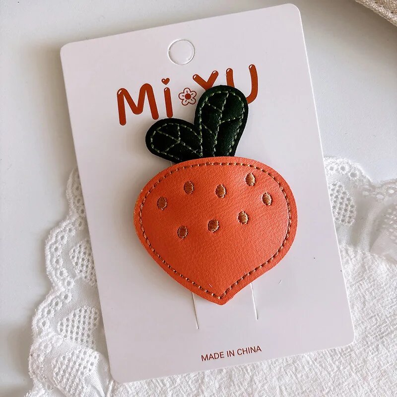 Кожаные заколки-кролики для девочек 5-Carrot