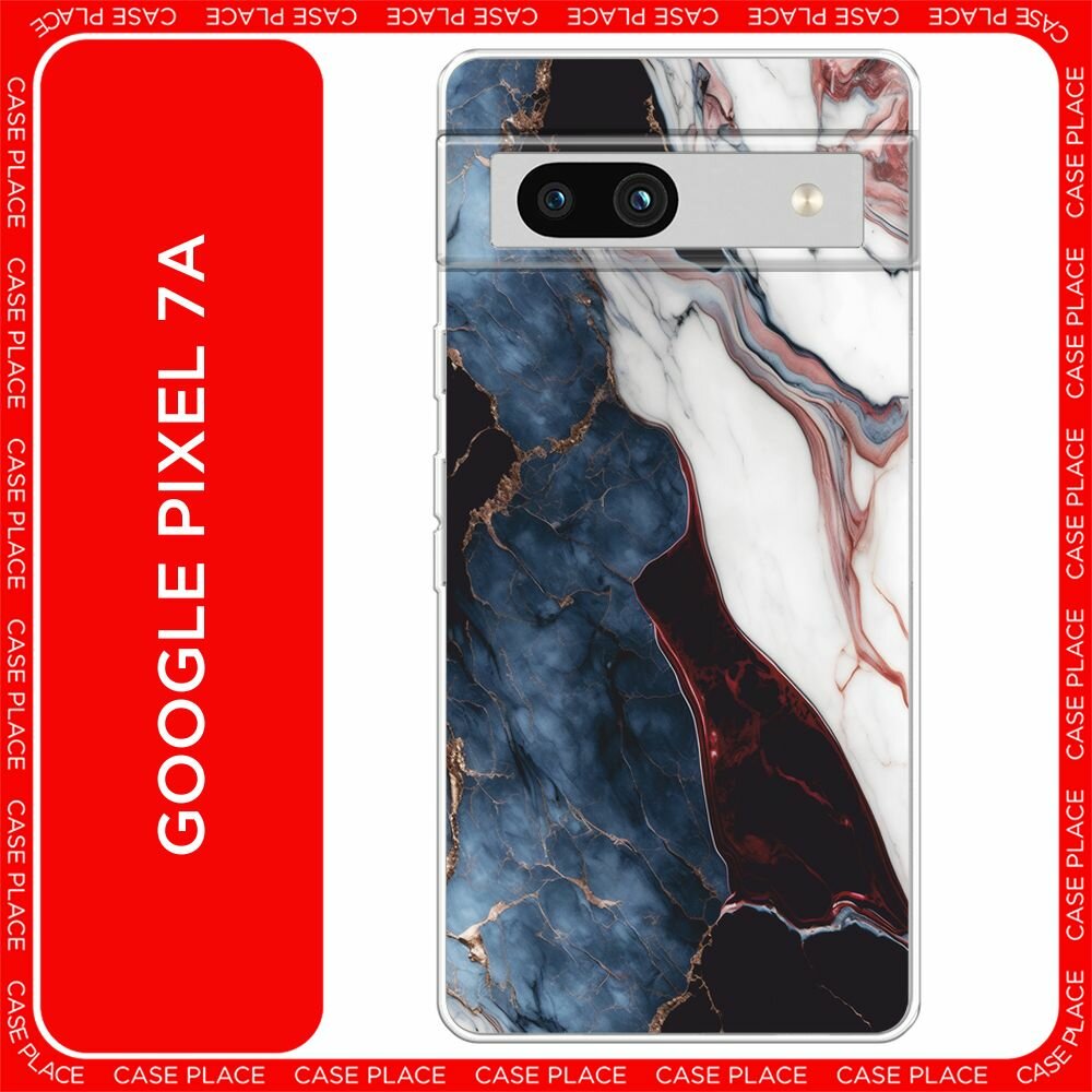 Чехол на Google Pixel 7a / Гугл Пиксель 7a с принтом "Благородный мрамор"