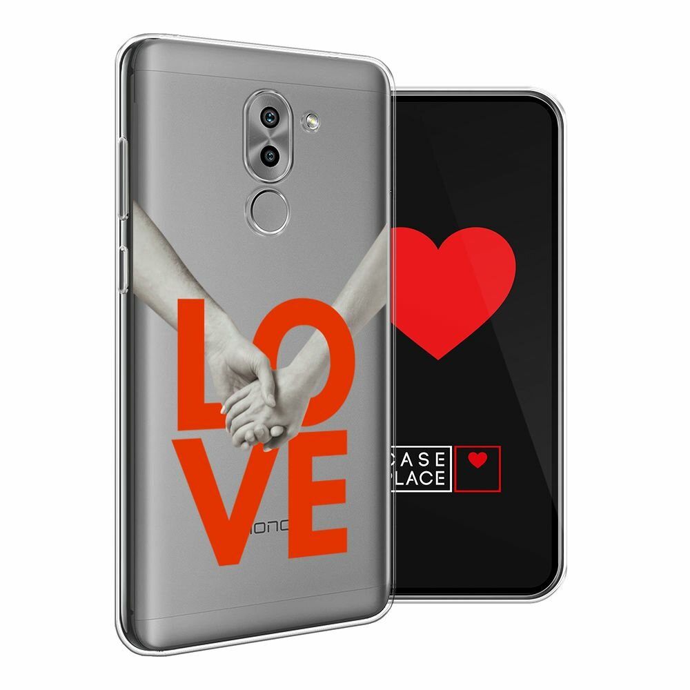 Чехол на Honor 6X / Хонор 6Х с принтом "Love holding hands - 14 февраля", прозрачный — фото 1