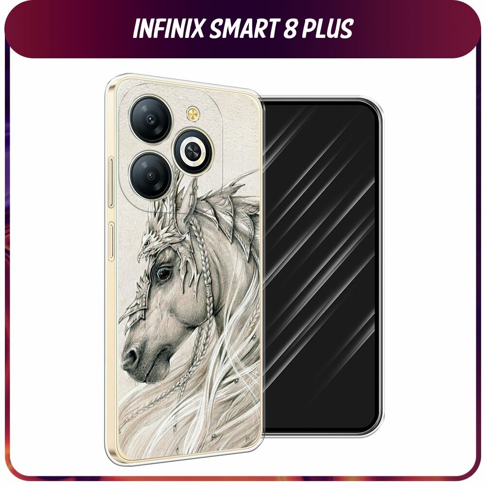 Чехол на Infinix Smart 8 Plus / Инфиникс Смарт 8 Плюс с принтом Мифическая лошадь