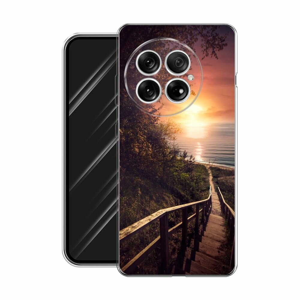 Силиконовый чехол на OnePlus 13 / Ван Плас 13 с принтом "Мост у воды" — фото 1