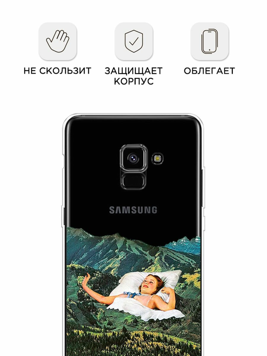 Чехол на Samsung Galaxy A8 + / Самсунг Галакси А8 Плюс 2018 с принтом Good morning, my darling, прозрачный — фото 1