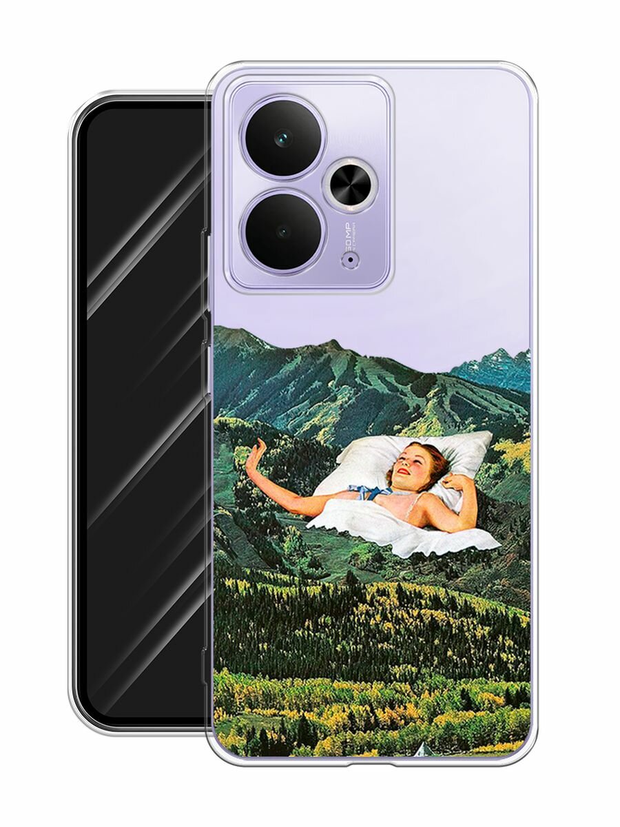 Чехол на Realme 14T / Реалми 14Т с принтом Good morning, my darling, прозрачный — фото 1