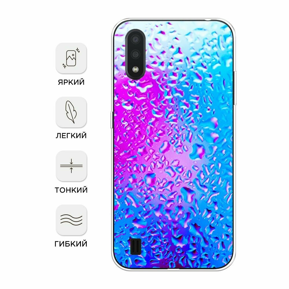 Чехол на Samsung Galaxy A01 / Самсунг Гэлакси А01 с принтом "Капли на стекле" — фото 1