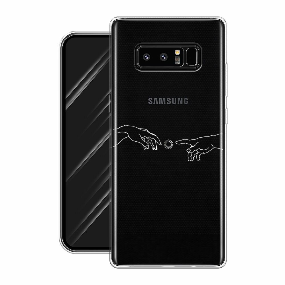 Чехол на Samsung Galaxy Note 8 / Самсунг Галакси Нот 8 с принтом "Загрузка творения", прозрачный — фото 1