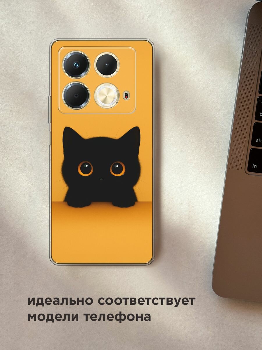 Чехол на Infinix Note 40 / Инфиникс Нот 40 с принтом "Контрастный котик" — фото 1