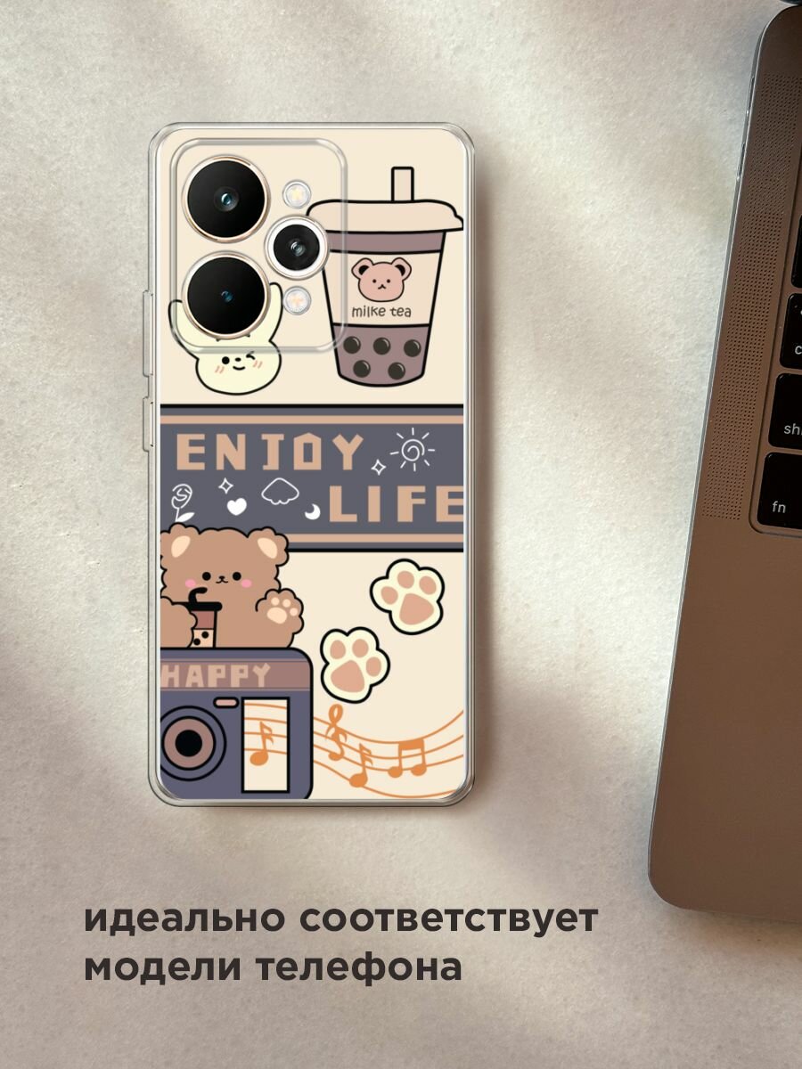 Чехол на Realme 15 Pro / Реалми 15 Про с принтом "Enjoy life 1" — фото 1