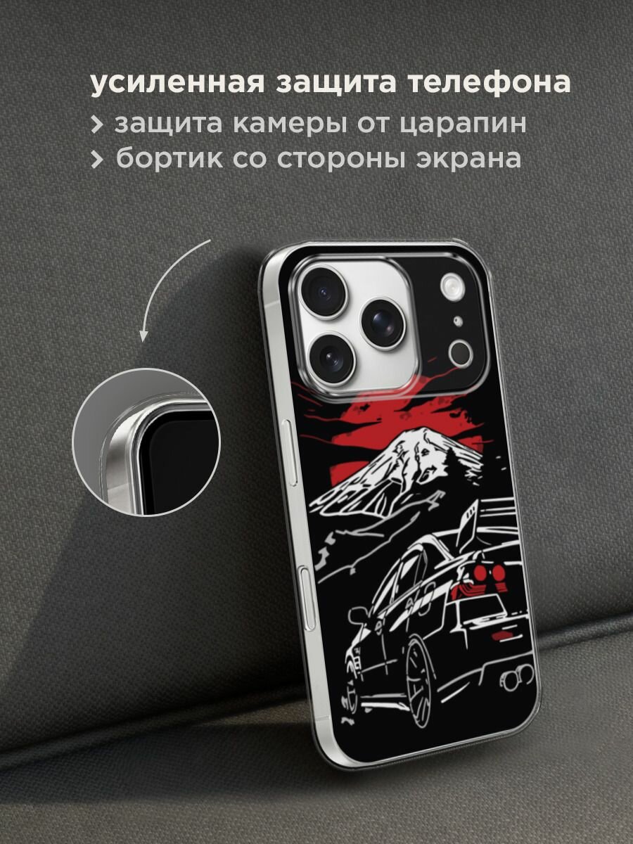 Чехол на Apple iPhone 17 Pro / Айфон 17 Про с принтом "Машина в горах JDM" — фото 1