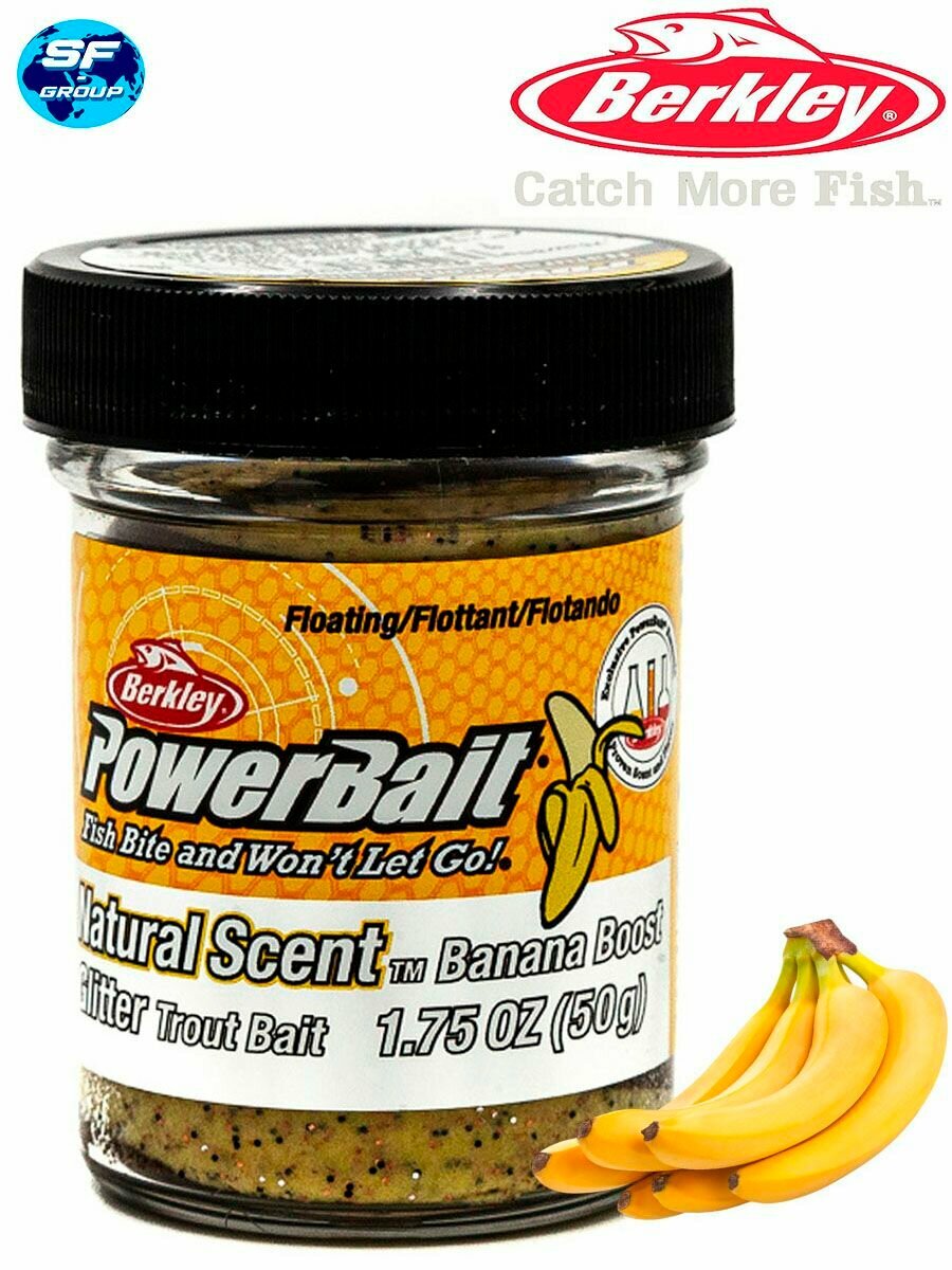 Паста Berkley PowerBait Natural Scent Trout Bait Banana Boost 50g