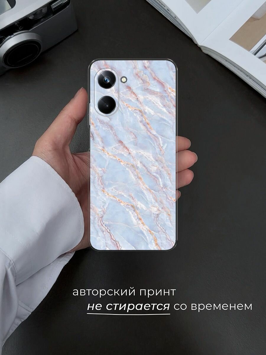 Чехол на Realme 10 Pro / Реалми 10 Про с принтом "Сиреневый мрамор" — фото 1