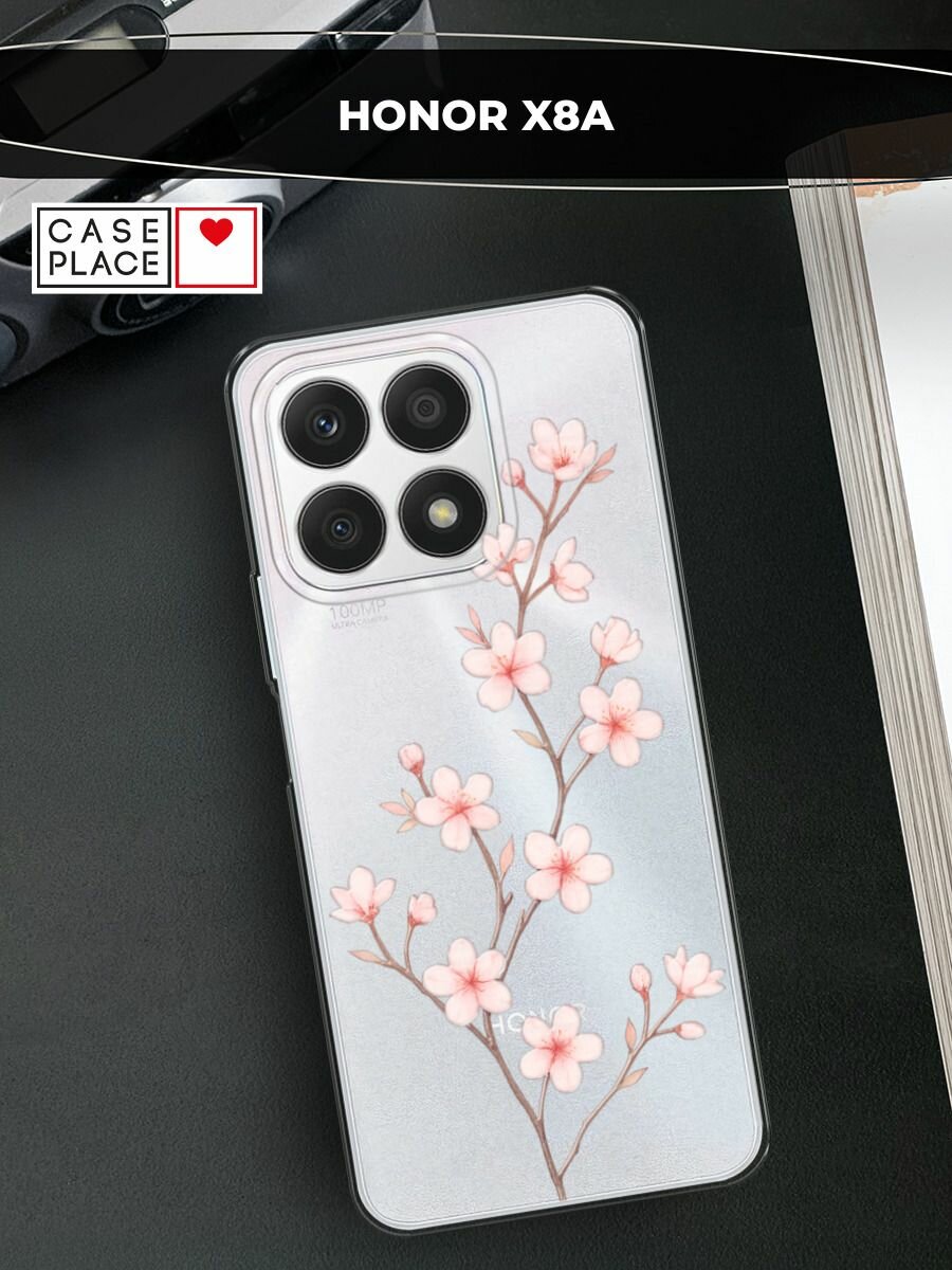 Чехол на Honor X8A / Хонор X8A с принтом "Веточка сакуры 2"
