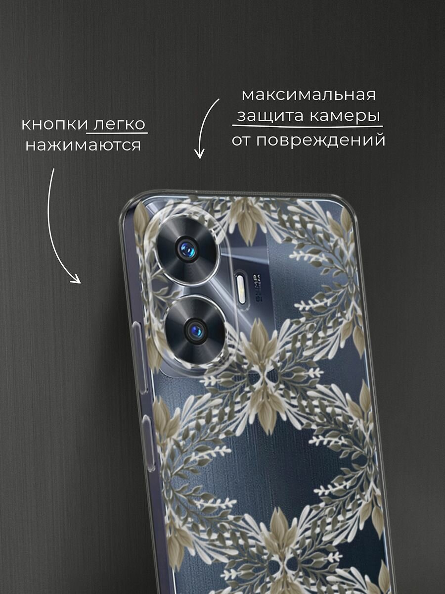 Чехол на Realme C55 / Реалми C55 с принтом "Калейдоскоп цветов" — фото 1