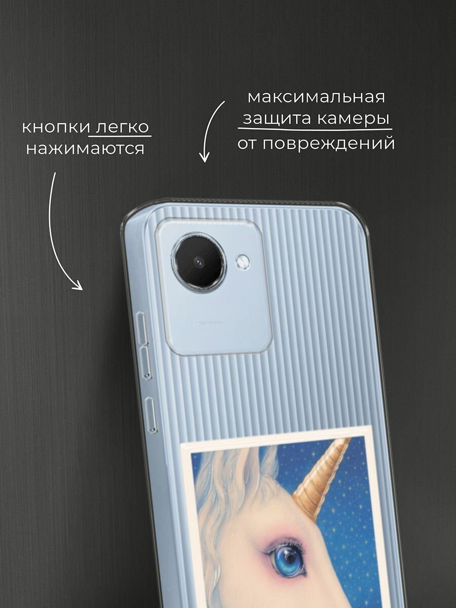 Чехол на Realme C30 / Реалми C30 с принтом "Глаз единорога" — фото 1
