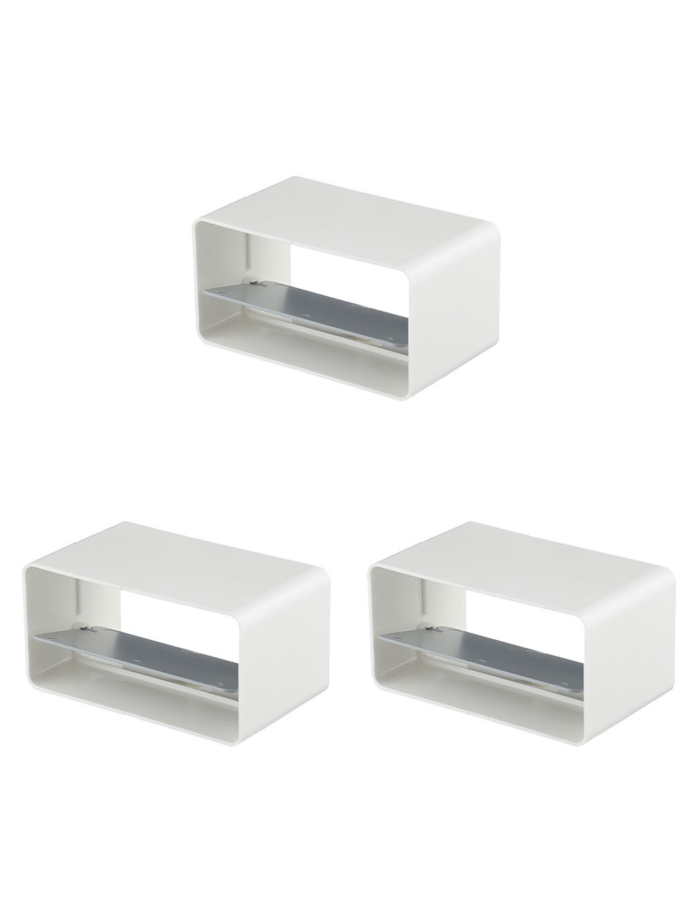 Соединитель прямой пластиковый для плоских воздуховодов 55х110 мм с обратным клапаном (3 шт.)