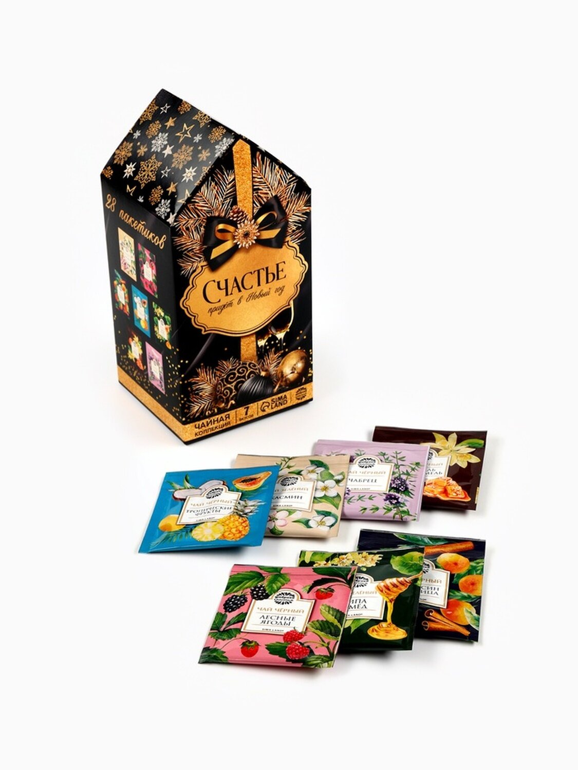 Чай новогодний Фабрика счастья "Счастье придет в Новый год", 28 пакетиков