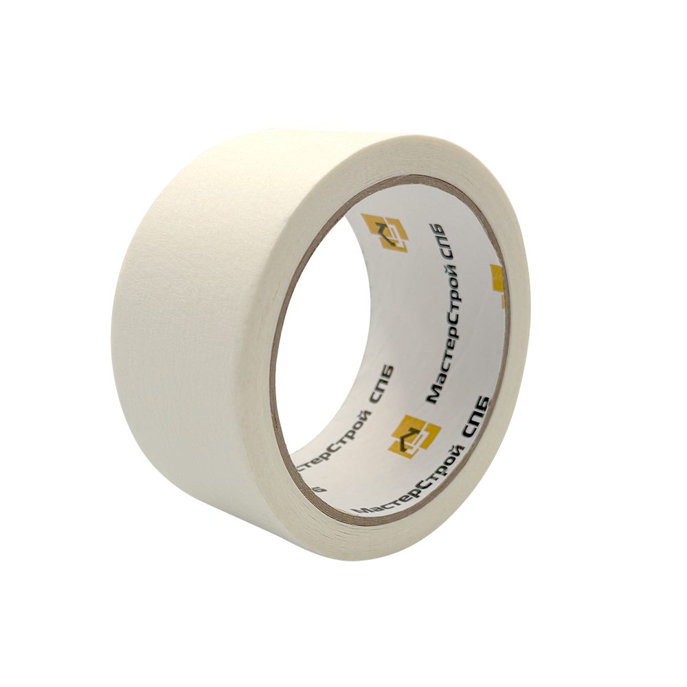 Лента малярная МастерСтрой СПБ 48 мм, 25 м, 120 мкм, белая для оклейки поверхностей