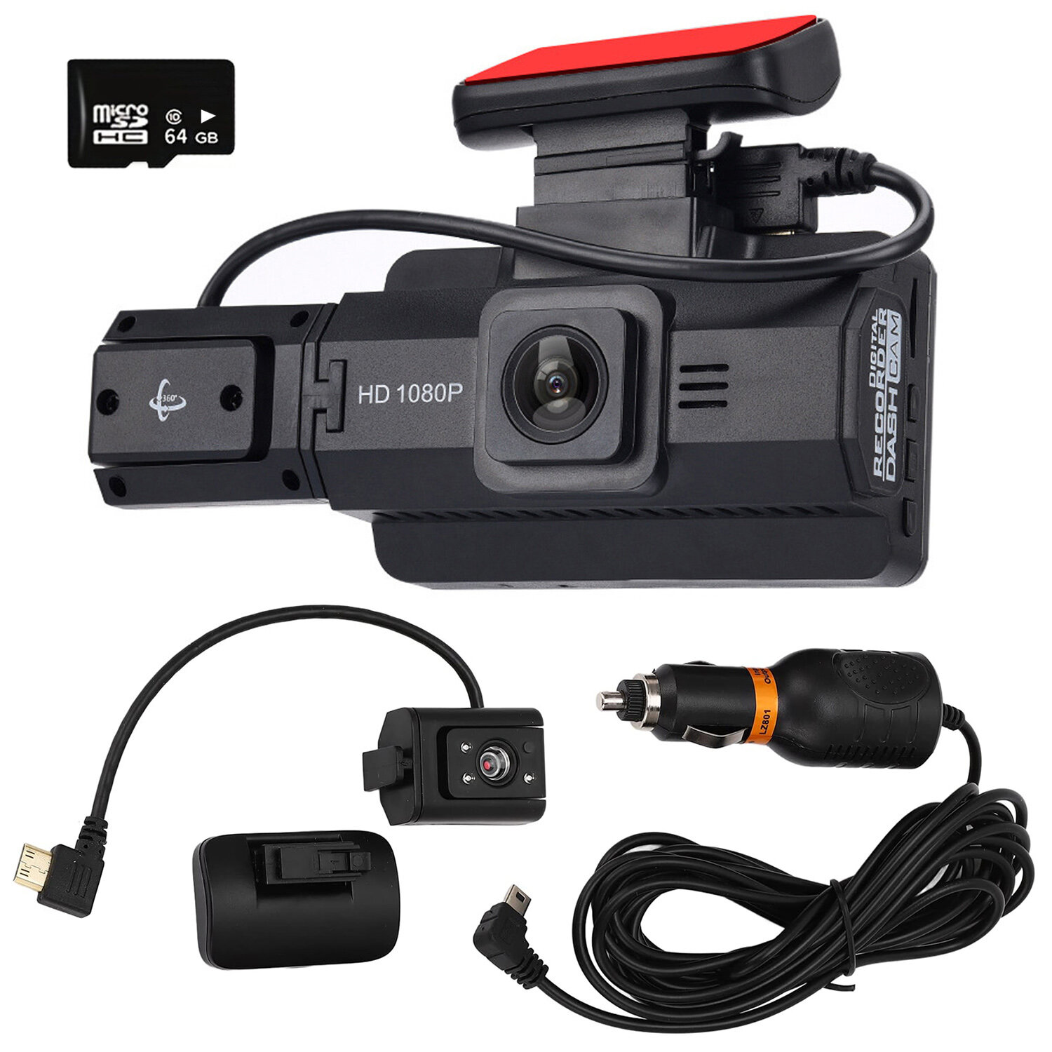 Двойные регистраторы вождения, экран IPS 3.0 дюйма спереди и внутри автомобиля, 170° широкий угол, детекция движения, циклическая запись, четкие изображения, автомобильный жесткий диск, разрешение камеры 1280x720P/30, 680*480P/30 кадров внутри, карта