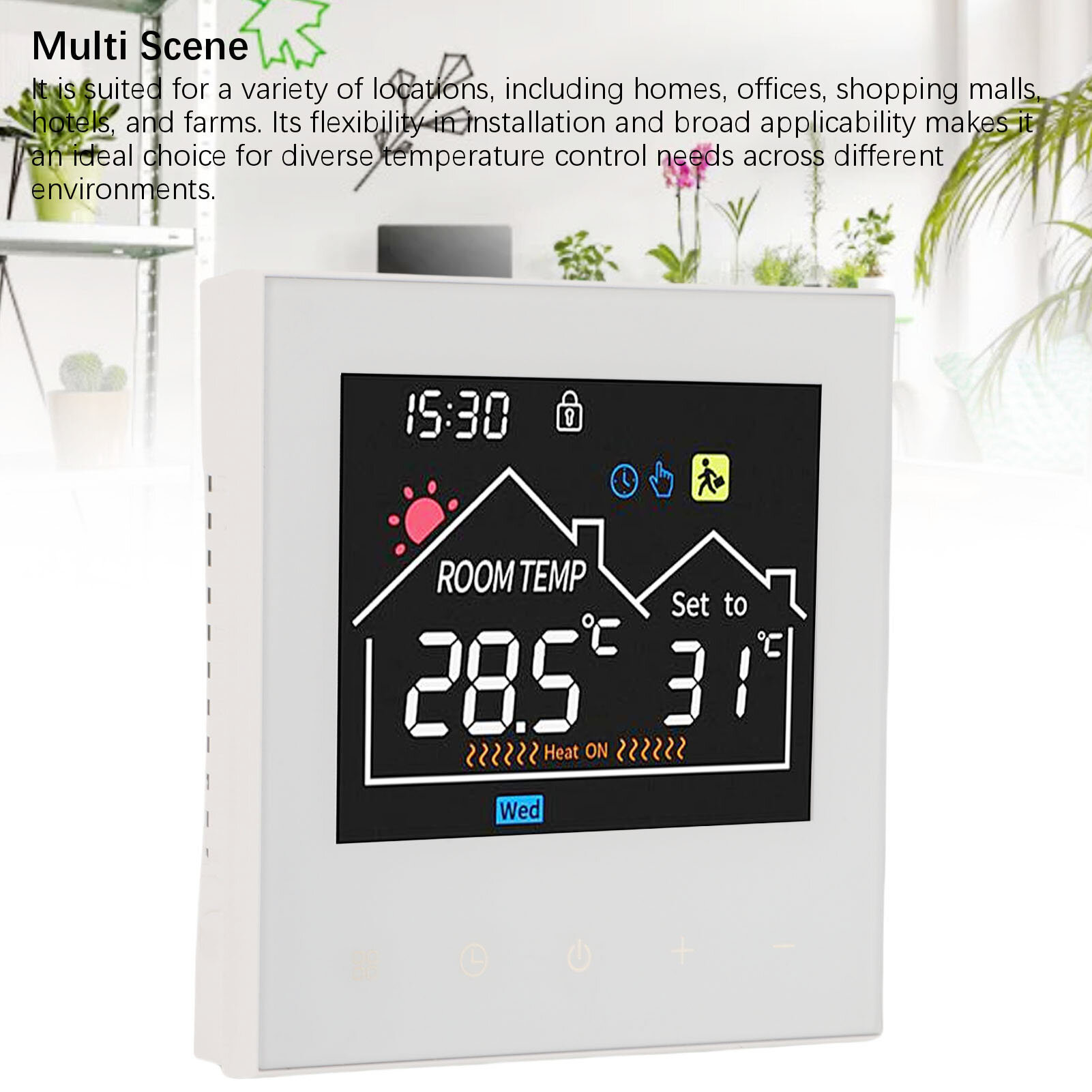 Умный термостат с сенсорным экраном, программируемый цветной ЖК-дисплей, умный термостат, регулятор температуры для водонагревательного котла, обычная модель