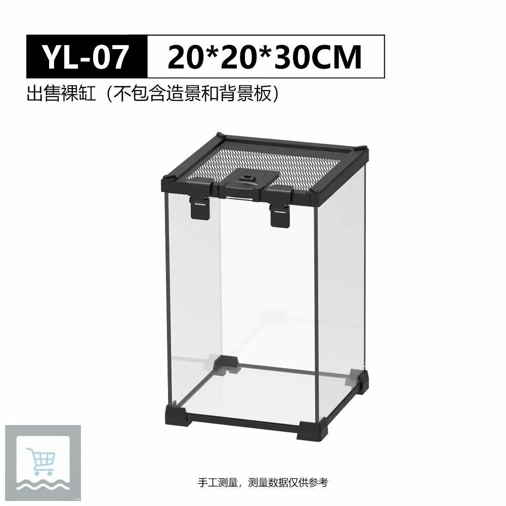 Вертикальный террариум с распашной дверцей, железной крышкой и проточной вентиляцией