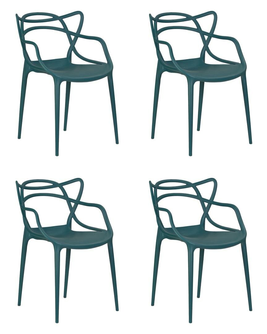 Стул DOBRIN Набор 4 шт Стул обеденный DOBRIN MASTERS, морской волны (G-05) арт. LMZL-PP601-N_P-G-05
