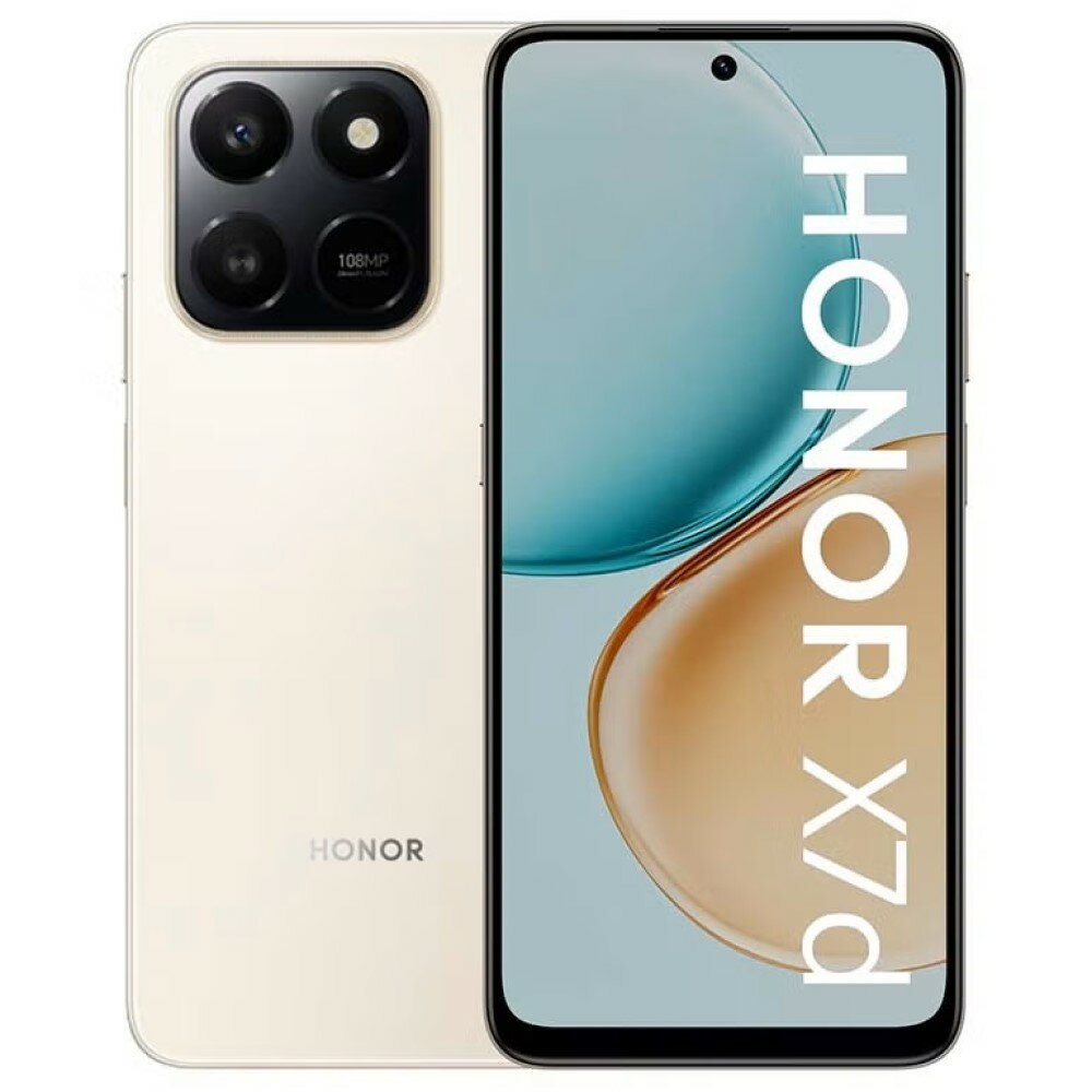 Смартфон Honor X7d 8/256 ГБ RU/ЕАС, NFC, Dual nano SIM, золотой