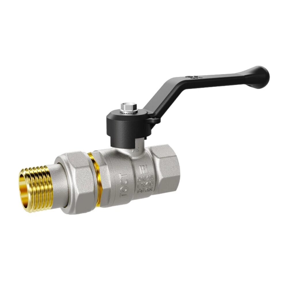 Кран шаровой латунный LD Pride 1 ВР(г) х 1 ВР(г) ручка со сгоном прямой (LD 47.317.25) LD Pride LD 47.317.25