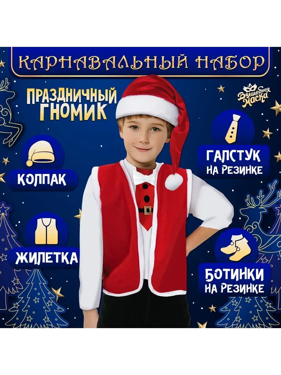 Карнавальный набор для мальчика Праздничный гномик