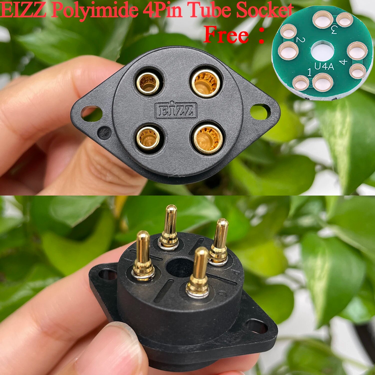 JEMOSA 4-контактная ламповая розетка EIZZ PI 4Pin 2PCS