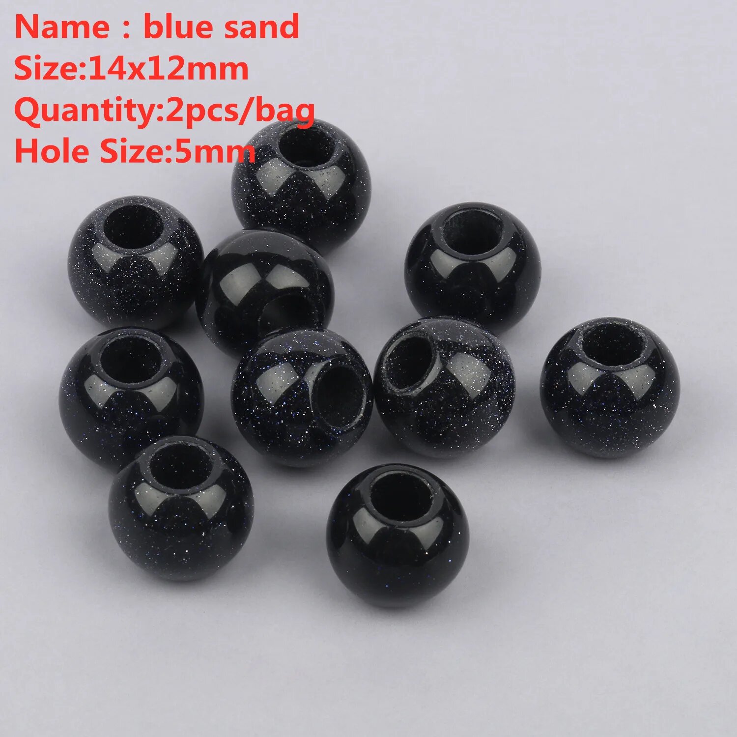 Бусины из агата и бирюзы TTUIJI 2 шт. Черный, blue sand