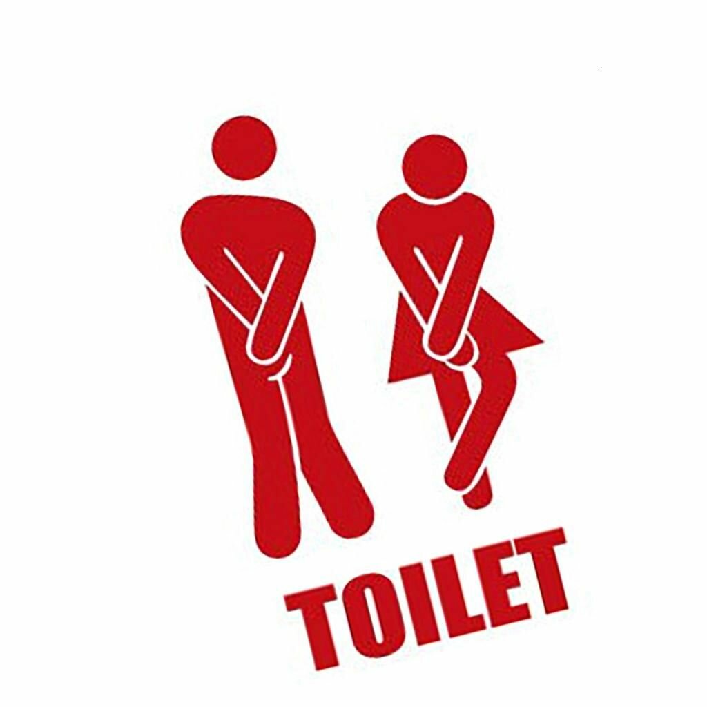 Мужской и женский знак для туалета, - красный